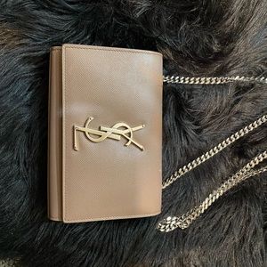 Yves Saint Laurent | Bags | Ysl Small Kate Monogram Beige Silver | Poshmark